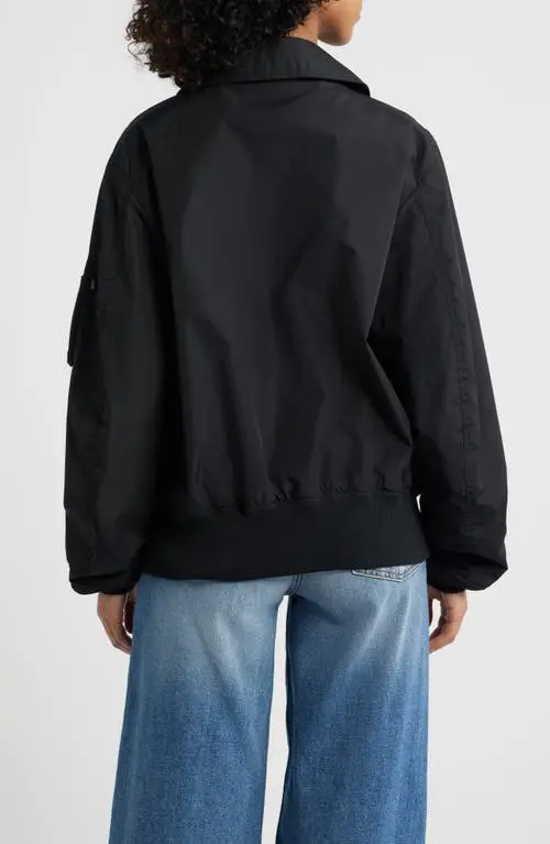 Alpha Industries Patch Detail Relaxed Fit Flight Jacket - Black