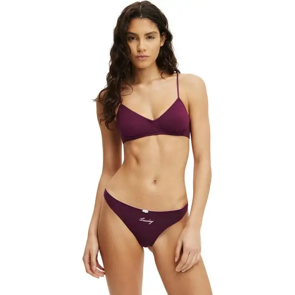 Cotton:on Demi Jersey Bralette - Blackcurrant