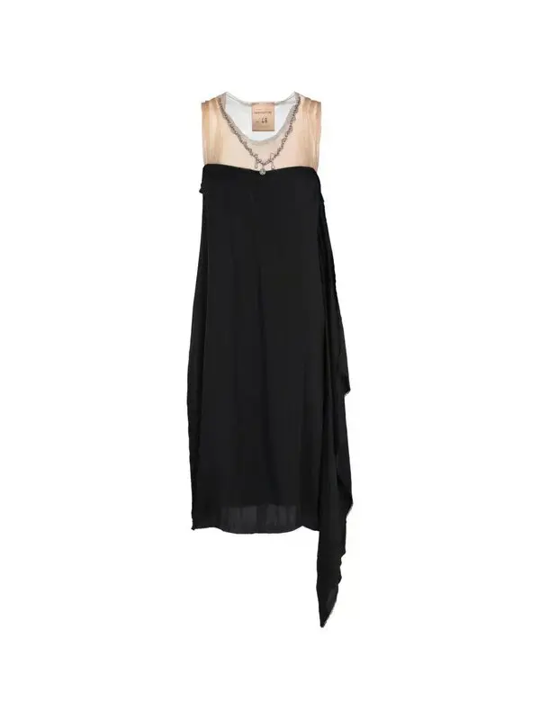 SEMICOUTURE Panelled Silk Dress With Embellishment