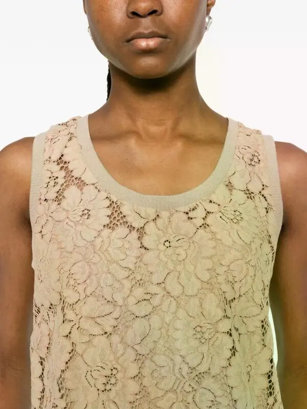 TWINSET Lace-detail Sleeveless Top - Neutrals