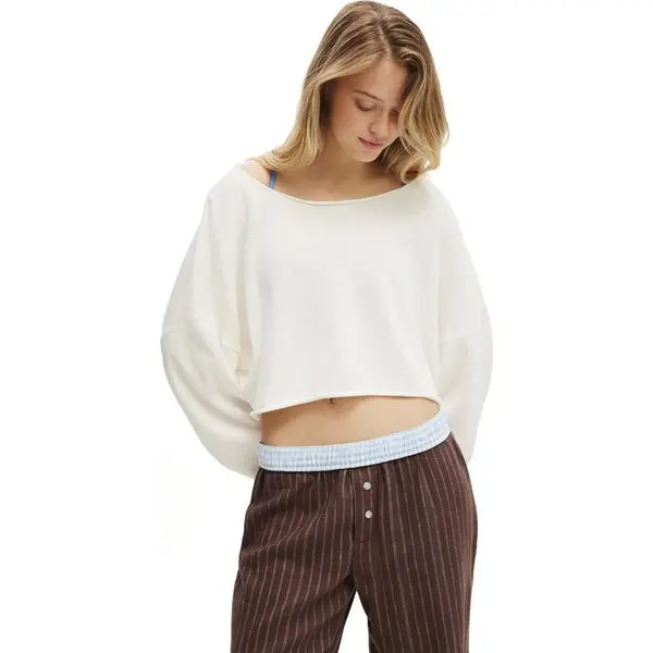 BODY Off The Shoulder Cropped Knit - Coconut Milk