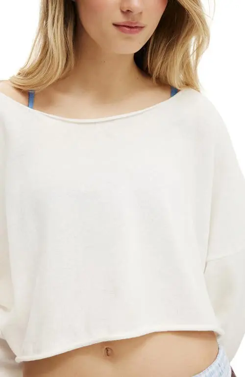 BODY Off The Shoulder Cropped Knit - Coconut Milk