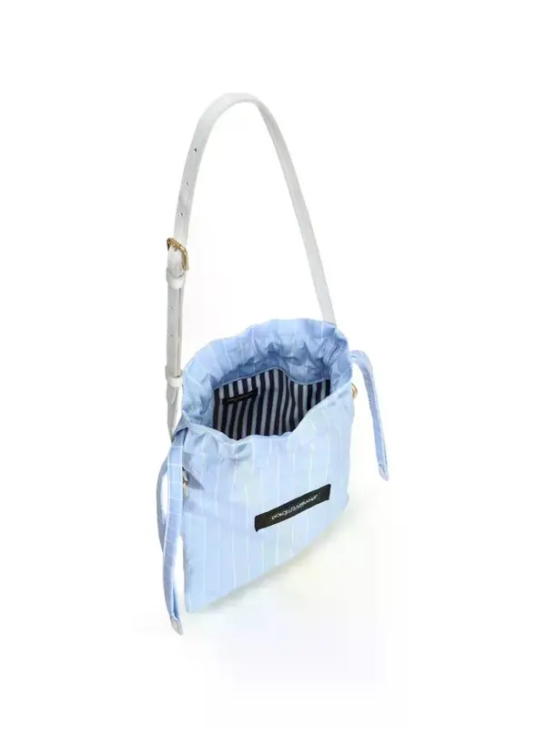 Dolce & Gabbana Striped Bucket Bag - Blue