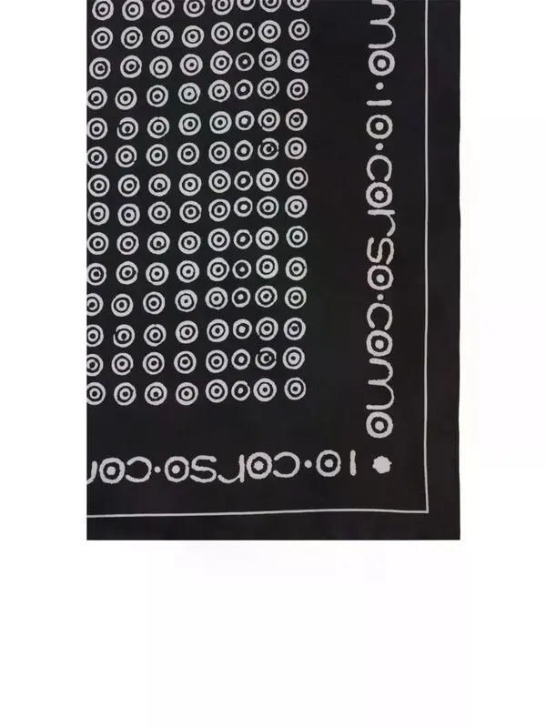 10 CORSO COMO Patterned Scarf - Black