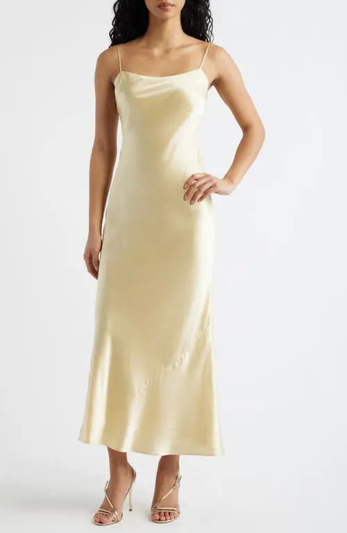 REFORMATION Lilibeth Silk Maxi Dress With Cape - Blonde