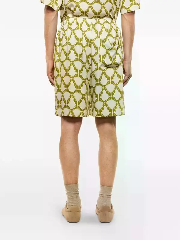 LANEUS Patterned Drawstring Shorts