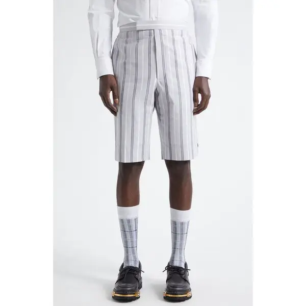 Thom Browne Fit 1 Stripe Backstrap Shorts - Medium Grey