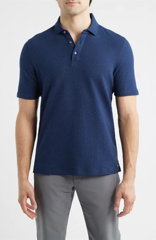 Johnston & Murphy Tilson Textured Performance Polo - Navy
