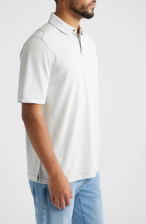 Johnston & Murphy Vintage Slub Polo - Light Grey