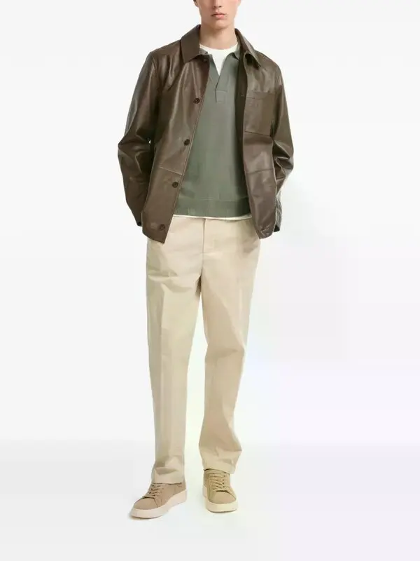 YVES SALOMON Button Leather Shirt