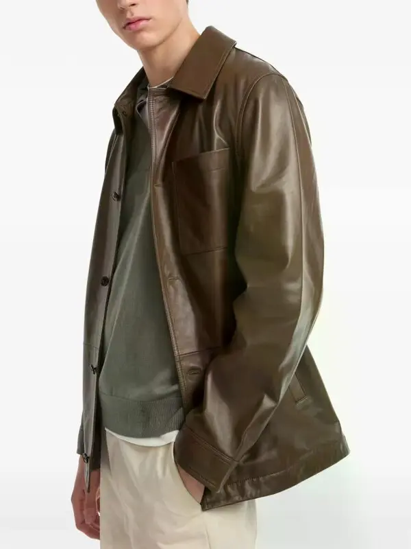YVES SALOMON Button Leather Shirt