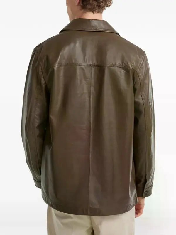 YVES SALOMON Button Leather Shirt