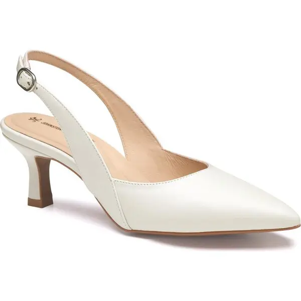 Johnston & Murphy Lindsey Slingback Pointed Toe Kitten Heel Pump