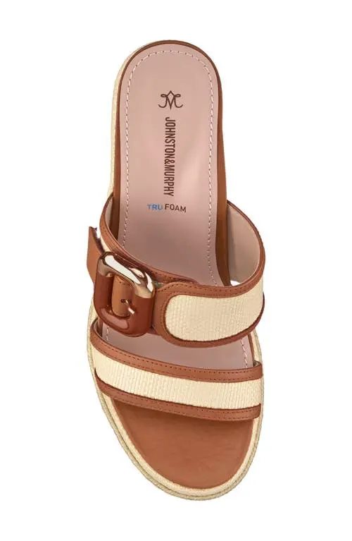 Johnston & Murphy Buckle Platform Wedge Slides