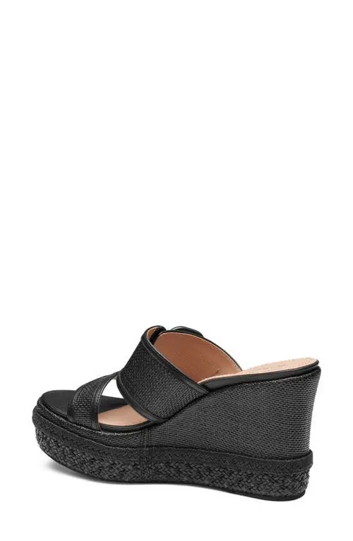 Johnston & Murphy Buckle Platform Wedge Slides