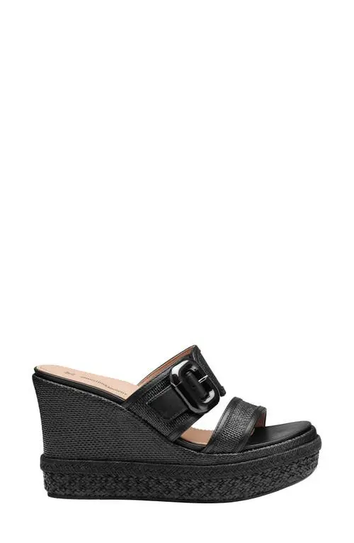 Johnston & Murphy Buckle Platform Wedge Slides