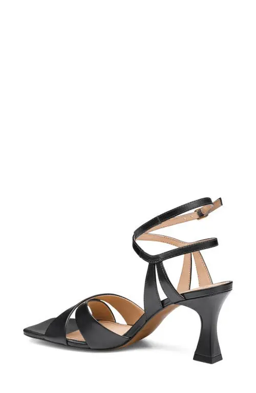Johnston & Murphy Christine Ankle Strap Sandal - Black Glove Leather