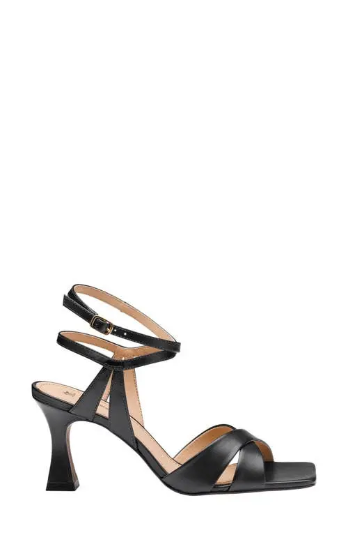 Johnston & Murphy Christine Ankle Strap Sandal - Black Glove Leather