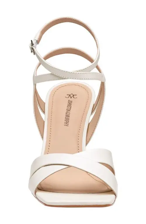 Johnston & Murphy Christine Ankle Strap Sandal - White Glove Leather