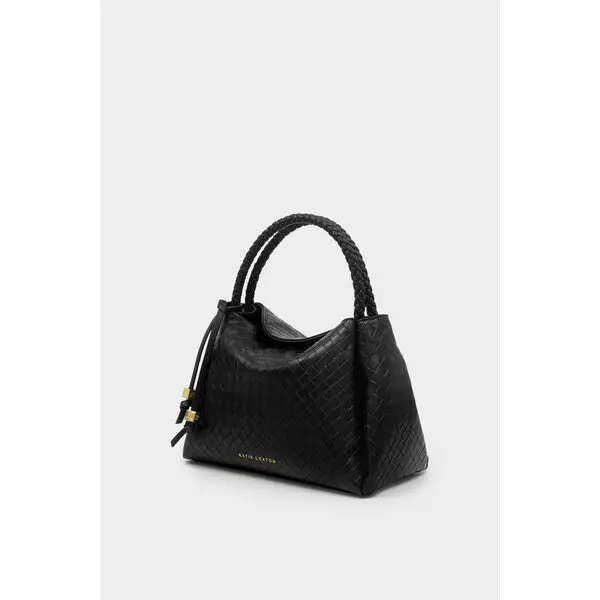 KATIE LOXTON Nova Woven Texture Top Handle Bag - Black