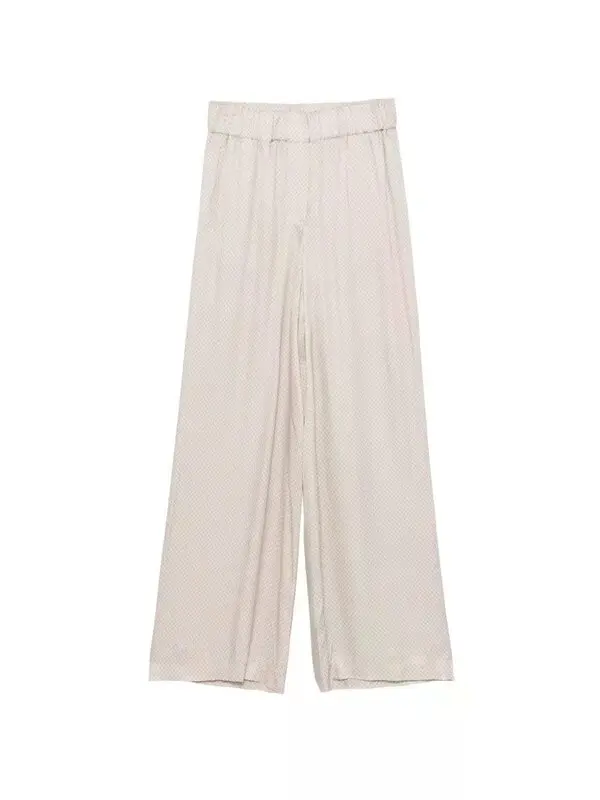 Peserico Printed Wide-leg Trousers