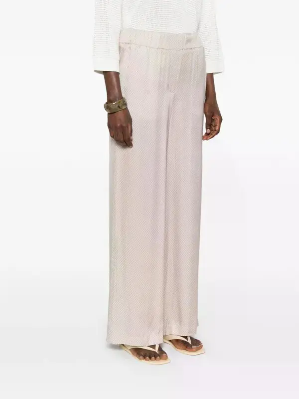 Peserico Printed Wide-leg Trousers