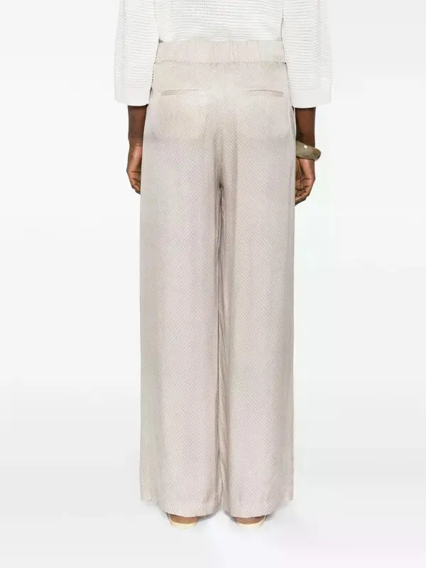 Peserico Printed Wide-leg Trousers