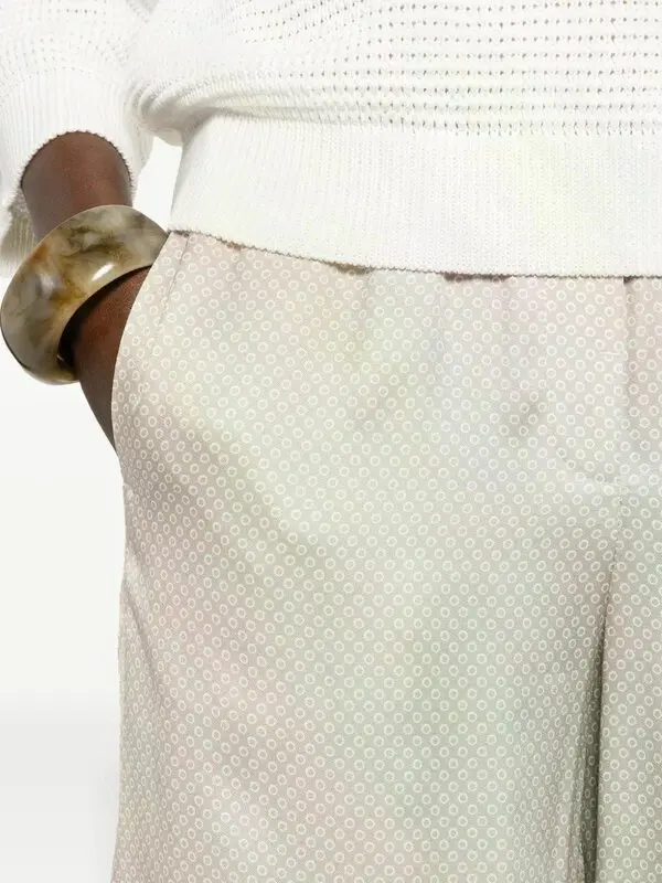 Peserico Printed Wide-leg Trousers