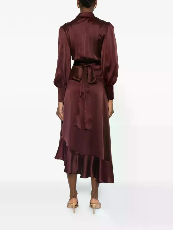 Zimmermann Ruffled Wrap Midi Dress - Red