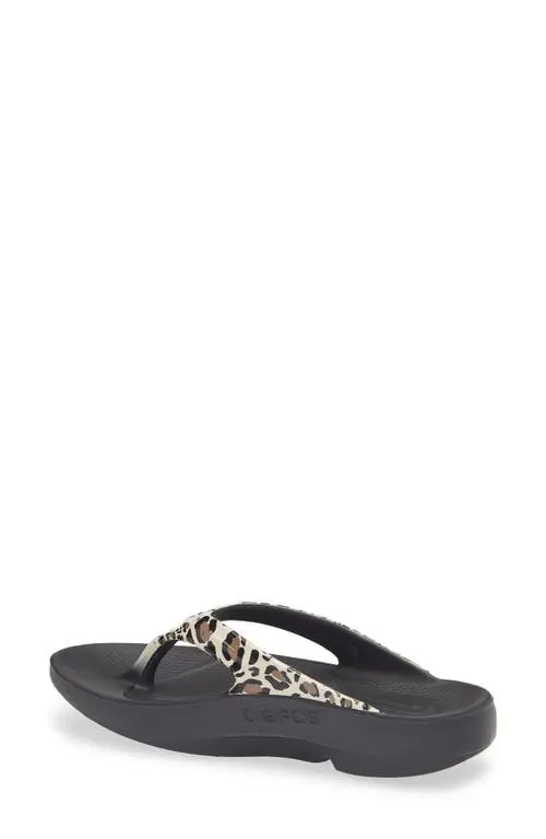 OOFOS Oolala Flip Flop - Leopard