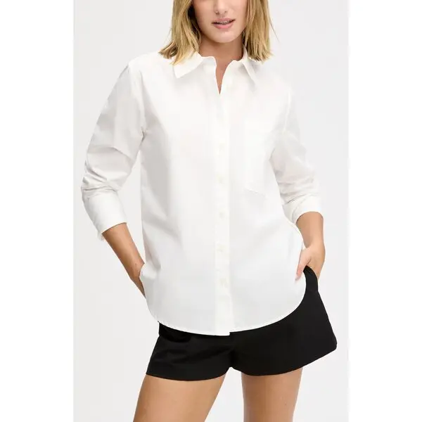 Sam Edelman Side Button Cotton Button-up Shirt