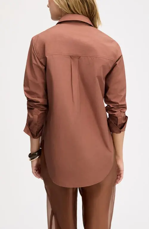 Sam Edelman Cotton Poplin Button-up Shirt - Mocha