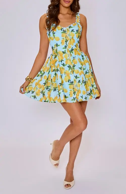 VICI Camille Lemon Print Minidress