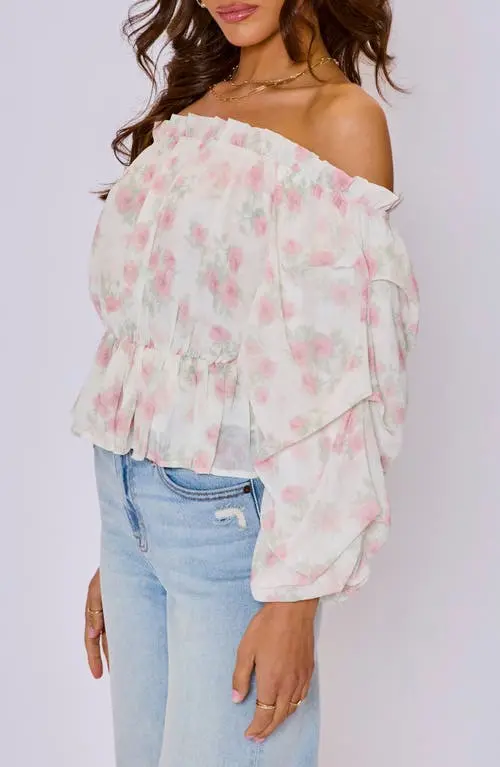 VICI Floral Print Off-the-shoulder Peplum Top