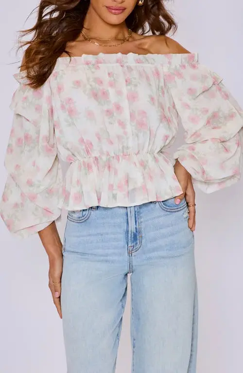 VICI Floral Print Off-the-shoulder Peplum Top