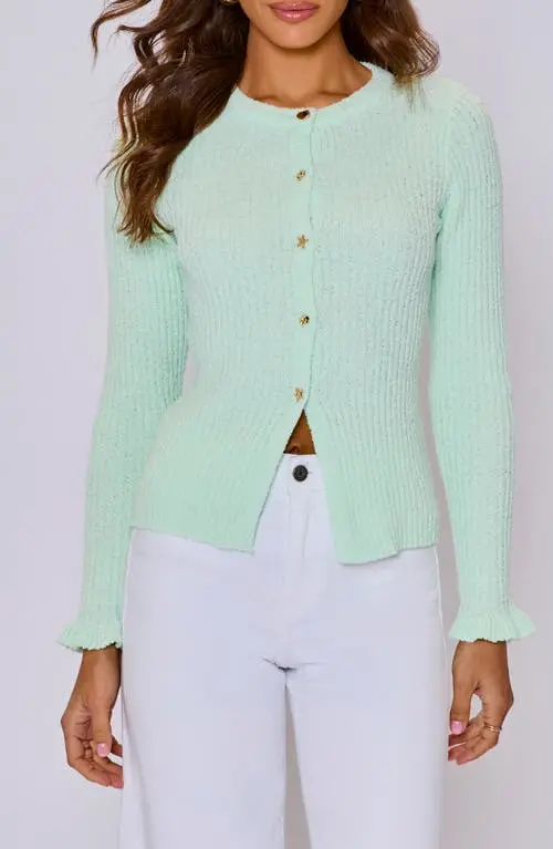 VICI Willow Novelty Button Rib Cardigan - Mint