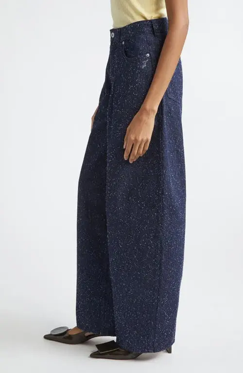 Jacquemus Le De Nimes Ovalo High-waist Barrel Leg Jeans - Navy