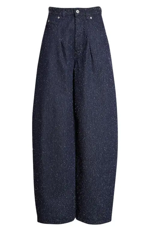 Jacquemus Le De Nimes Ovalo High-waist Barrel Leg Jeans - Navy