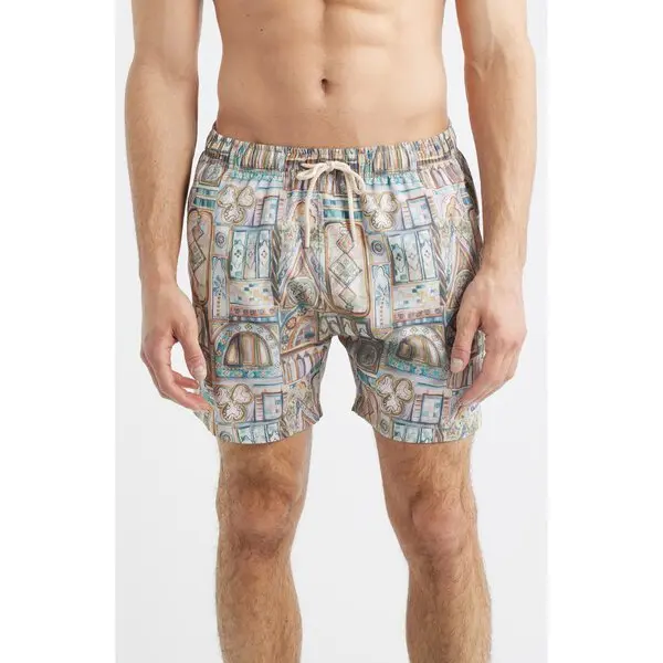BOARDIES Printed Swim Trunks - Beige Multi