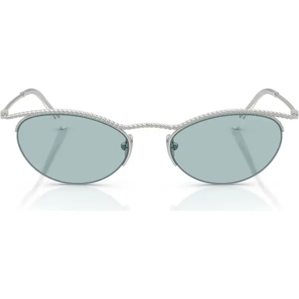 Armani Exchange 50mm Semi Rimless Butterfly Sunglasses - Silver/blue