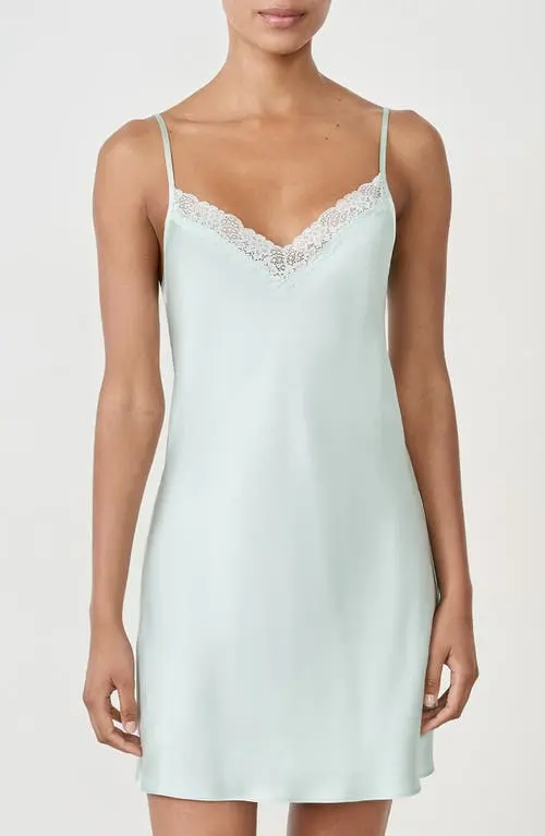 ETAM Lace Trim Washable Silk Camisole - Blue Green
