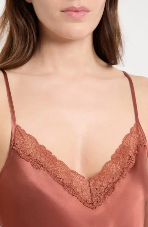 ETAM Lace Trim Washable Silk Camisole - Dune