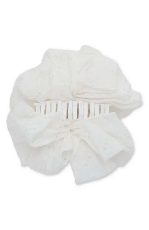 Lele Sadoughi Rita Eyelet Bow Claw Clip - Ivory