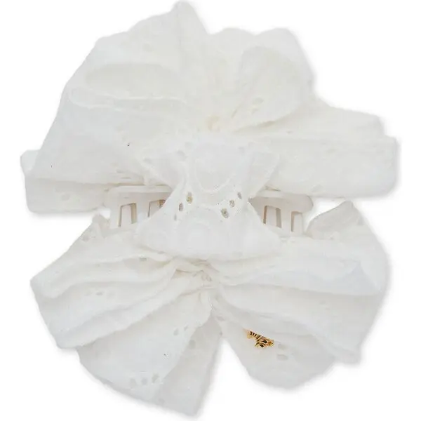 Lele Sadoughi Rita Eyelet Bow Claw Clip - Ivory