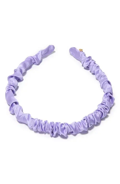 Lele Sadoughi Jessie Ruched Satin Headband - Iris