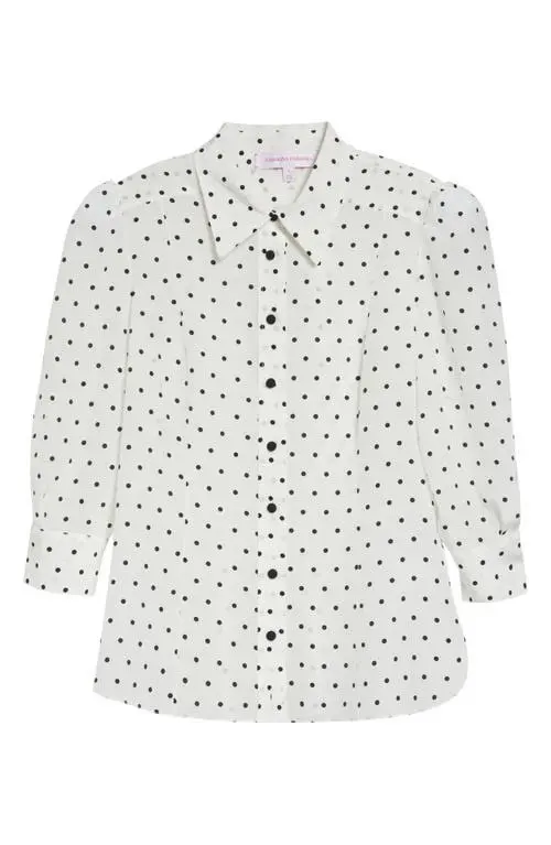 Carolina Herrera Polka Dot Silk Shirt - Ivory Multi