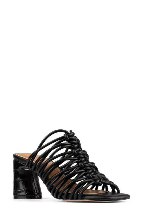 DONALD PLINER Vyta Strappy Block Heel Sandal - Black