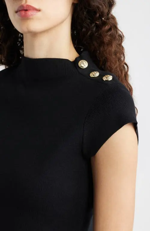 Elie Tahari Katy Button Detail Sweater - Noir