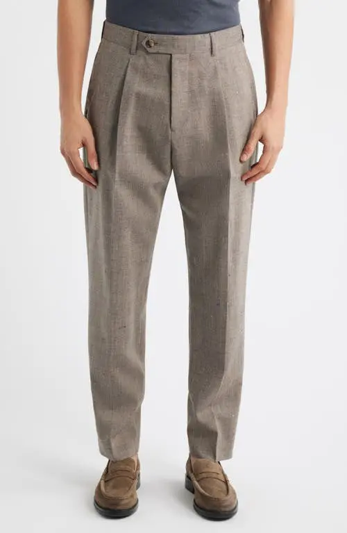 Paul Smith Pleated Wool Blend Dress Pants - Beige