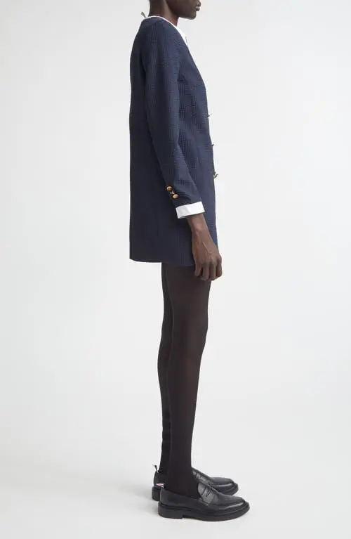 Thom Browne Trompe L'oeil Mixed Media Minidress - Navy